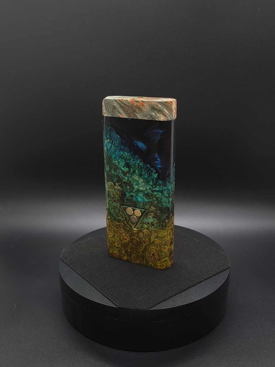 2G-Stash-Burl Hybrid-XL Dynavap Stash Case – Dovetail Woodwork