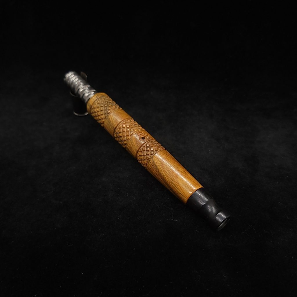 High Class-Knurled XL Dynavap Stem/Lignum Vitae with Ebony Mouthpiece – Dovetail Woodwork