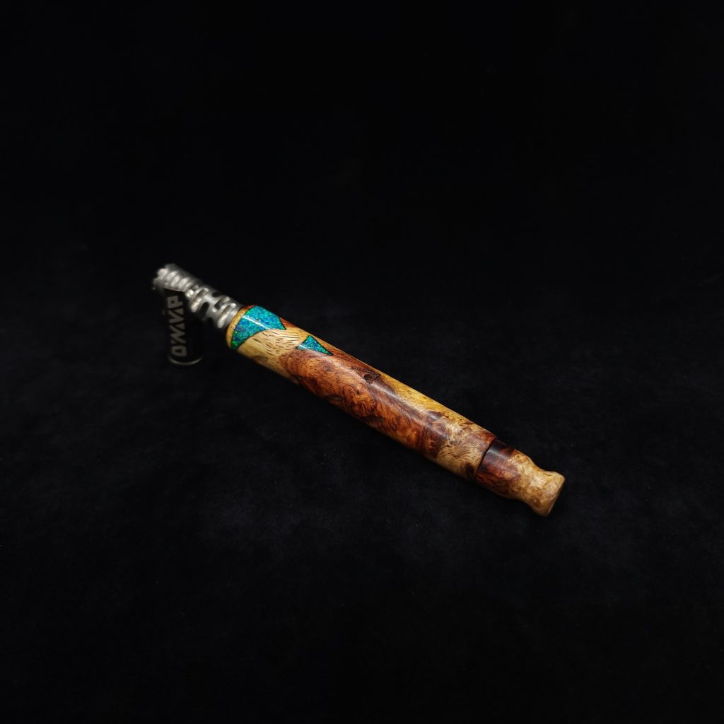 Trigonous Hybrid-Eclipse XL Dynavap Stem w/Blue Opal Inlays+Mouthpiece ...