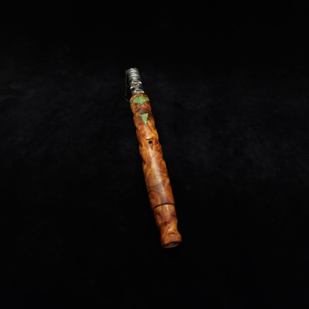 Trigonous Hybrid-Eclipse XL Dynavap Stem w/Olive Green Opal Inlays ...